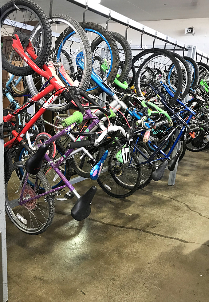 The bicycle graveyard&mdash;where two-wheelers hang in suspended animation, dreaming of future adventures on Utah's scenic trails.