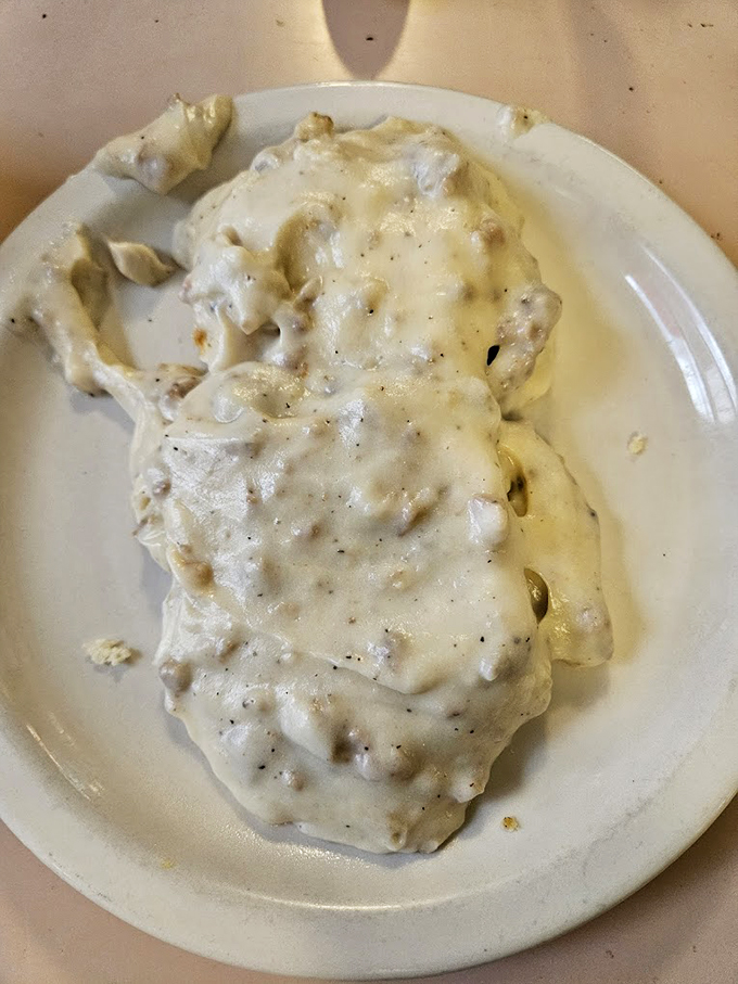 Biscuits and gravy: the breakfast of Midwestern champions. This creamy, peppery blanket of comfort could cure any ailment known to mankind.