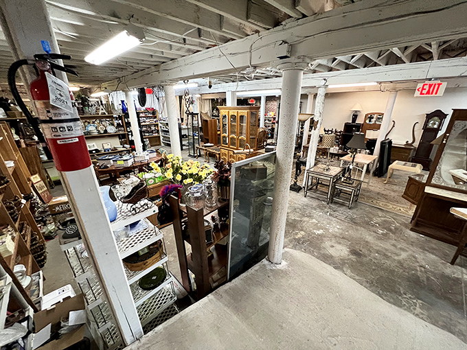 Looking down from the mezzanine reveals the organized chaos below. Like a game of "I Spy" designed by history buffs.
