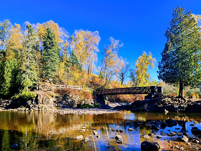 This rustic footbridge isn't just functional&mdash;it's the perfect frame for your "Yes, I actually went hiking" social media update that'll impress your couch-bound friends.
