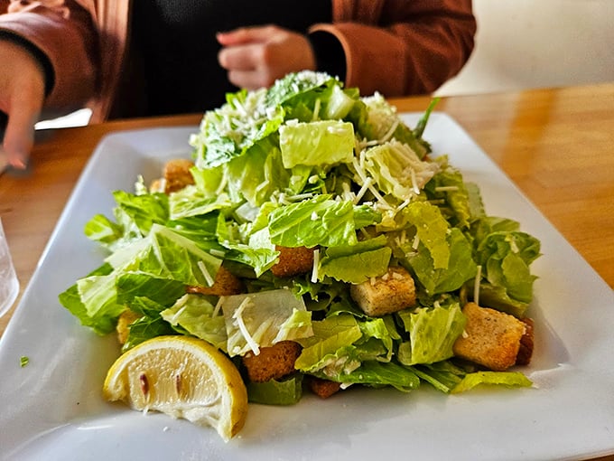 A Caesar salad that stands tall and proud&mdash;romaine soldiers lined up with their crouton shields, ready for the battle of deliciousness.