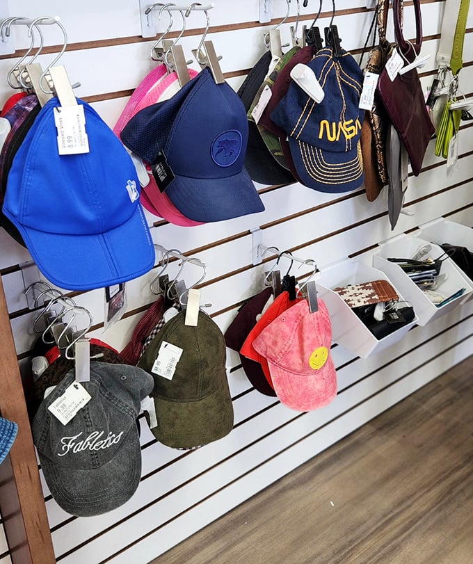 Baseball caps galore! From NASA to vintage sports teams &ndash; headwear that tells your life story without saying a word.