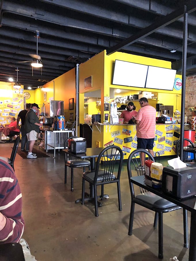 The bright yellow ordering counter&mdash;where dreams are spoken aloud and returned as edible happiness just minutes later.