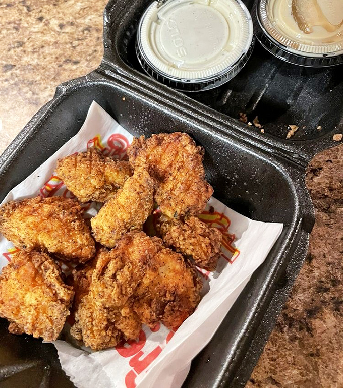 Fried chicken bites that make you question why you ever wasted time with nuggets. Crispy, juicy proof that good things come in small packages.