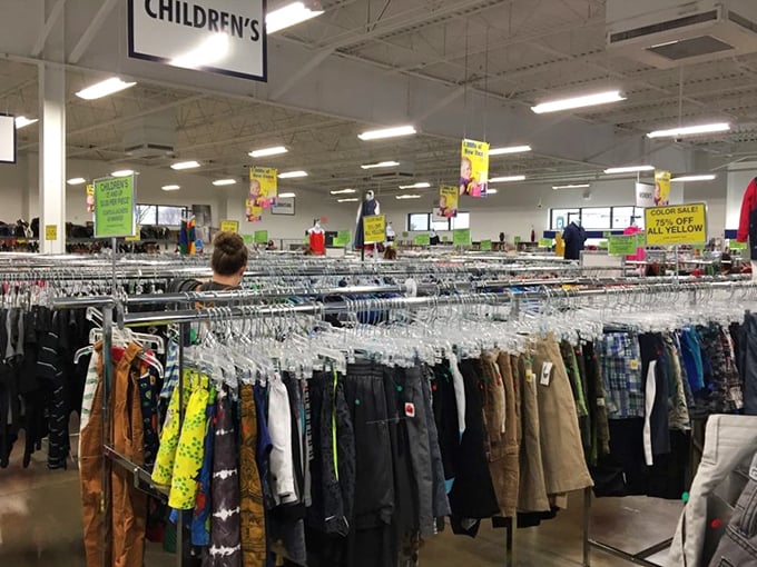 The children's department offers a rainbow of options for growing kids who view pristine clothing as merely a canvas for adventure.