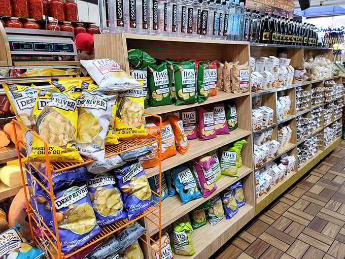 The snack aisle isn't an afterthought—it's a carefully curated collection of the perfect sandwich sidekicks.