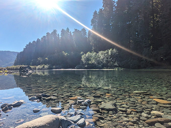 The Smith River runs so clear you can count stones like they're on display at a museum. Nature's infinity pool, minus the pretentious cocktail menu.