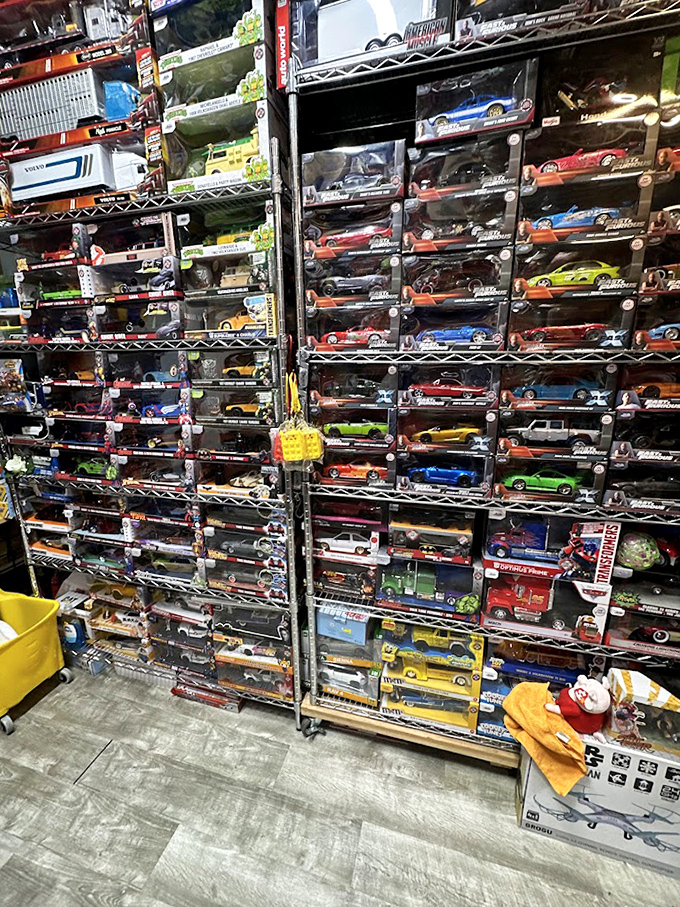 Miniature car heaven for collectors and kids alike. Remember when toys came in boxes instead of downloads?