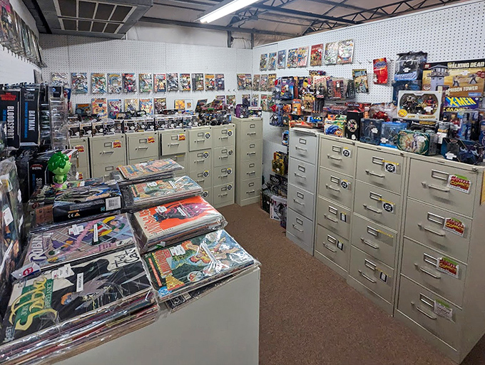 Comic book nirvana where grown adults suddenly remember what it felt like to ride bikes to the corner store with allowance burning holes in pockets.