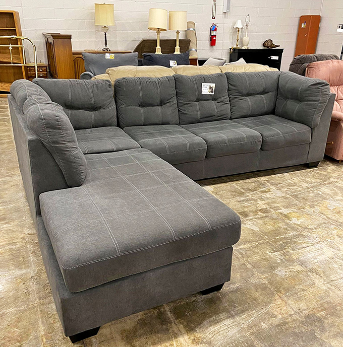 This sectional sofa has seen some living but has plenty more to give&mdash;like that friend who's always ready for movie night.
