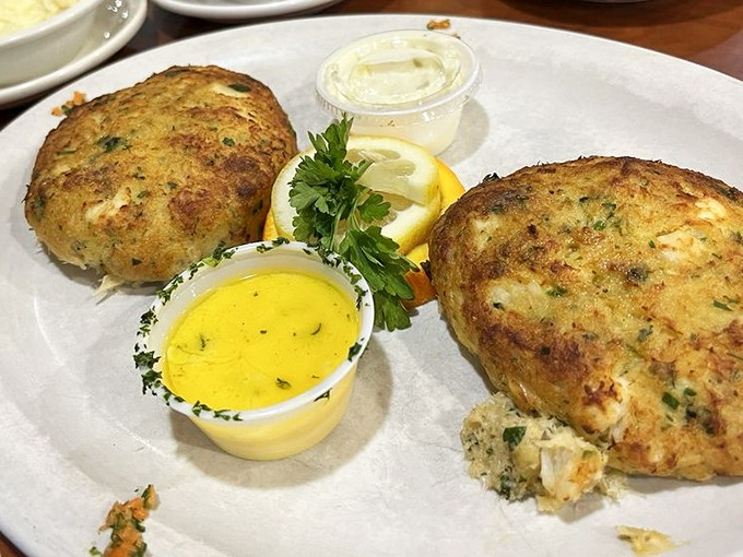 Crab cakes that actually taste like crab&mdash;a miracle in Pennsylvania. Served with lemon and dipping sauces for your dunking pleasure.