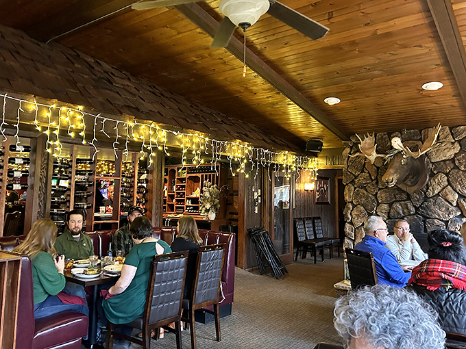 Diners settling in for the kind of meal that turns strangers into friends.