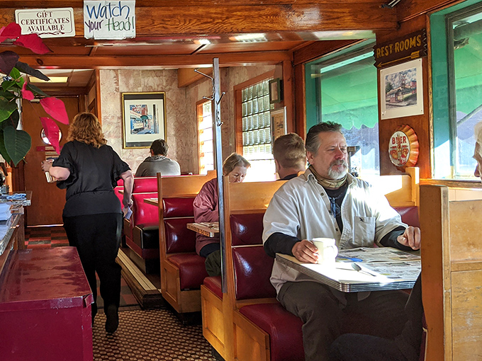 Where locals gather like it's their living room, solving the world's problems one omelet at a time. 