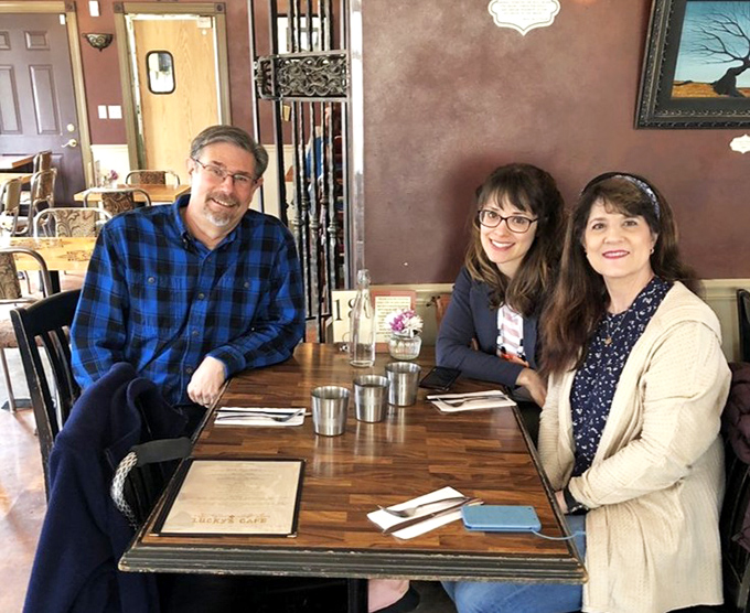 The dining room at Lucky's: where strangers become friends and friends become family, all united by the universal language of good food.