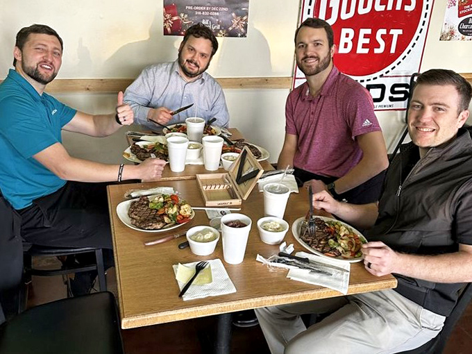 Happy faces around a table of good food&mdash;the universal language that needs no translation, just napkins and maybe another round.