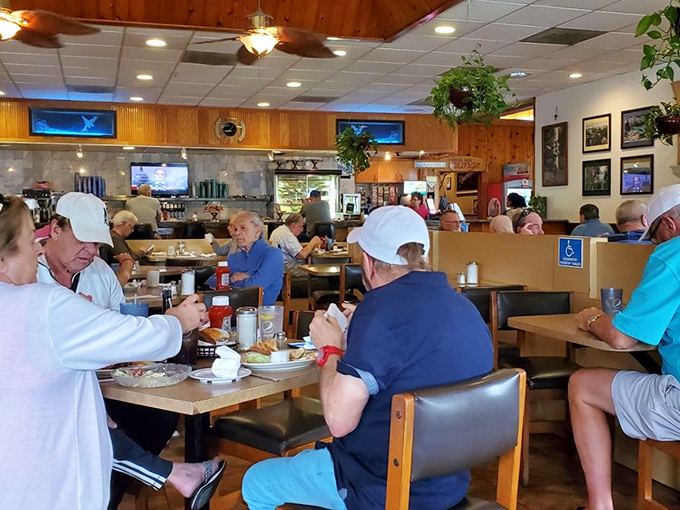 The breakfast rush&mdash;where regulars and newcomers unite in the pursuit of coffee and conversation. Morning democracy in action.