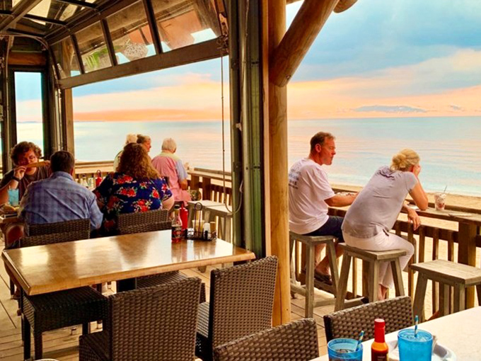 Sunset dining with a Lake Erie backdrop&mdash;nature's dinner theater where the view competes with the food for your attention.