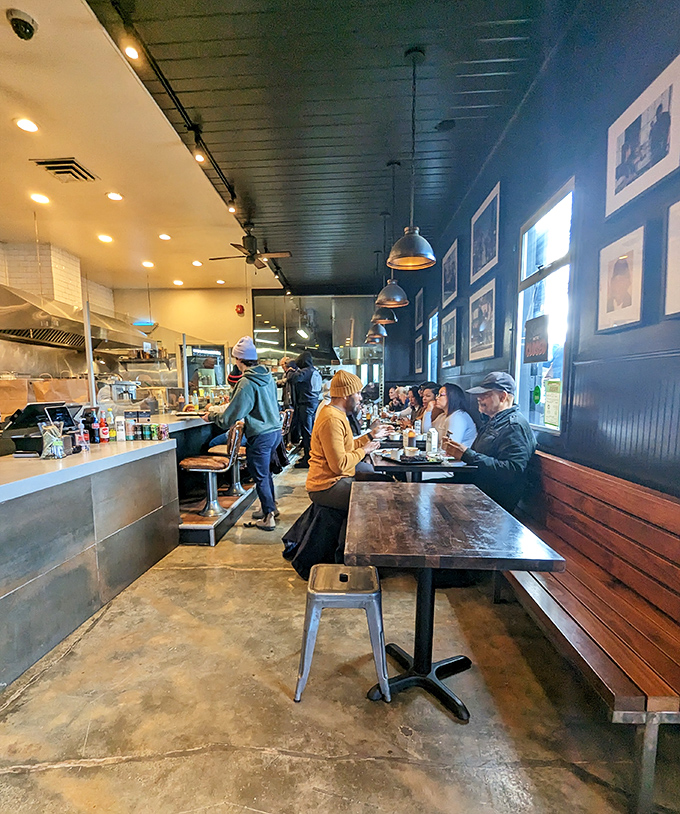 The dining room buzzes with the happy murmurs of people experiencing what might be their new favorite restaurant story to tell.