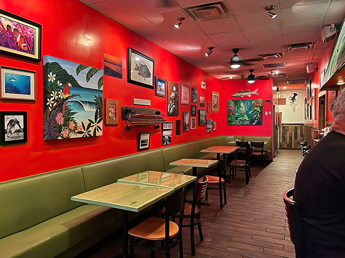 Vibrant walls that tell stories almost as colorful as the food. Every painting is like a window into Florida's soul&mdash;bright, bold, and slightly quirky.