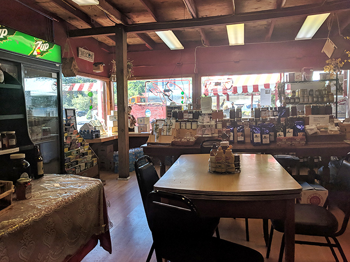 The dining area feels like grandma's kitchen, if grandma were a professional baker with a cult following. Simple, unpretentious, and absolutely perfect.