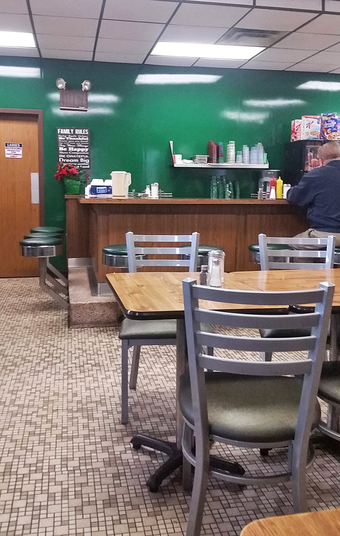 Dining room where lawyers, laborers, and grandmothers unite over their shared love of exceptional sandwiches.