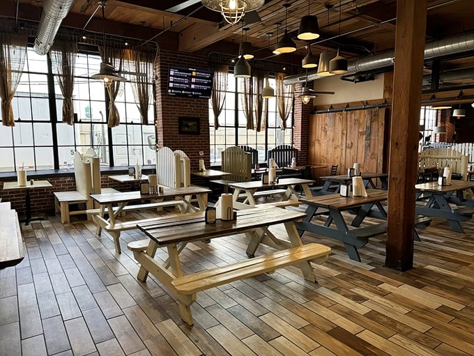 Communal dining at its finest, where strangers become friends over their mutual appreciation for properly smoked brisket.