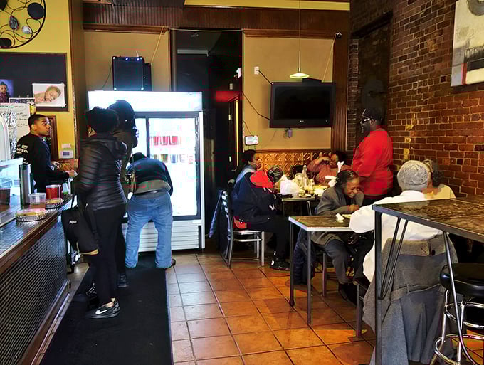 The bustling dining room hums with conversation and the occasional "mmm" from diners experiencing serious food joy.