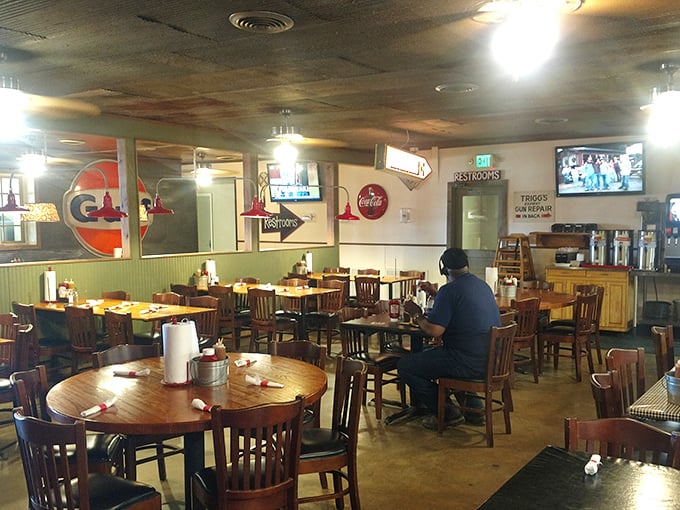 The dining room during the calm before the storm. Soon these tables will host the happiest food comas in McGehee.