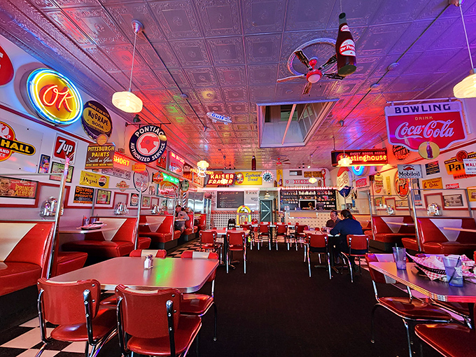 The dining area isn't decorated&mdash;it's curated, a museum of Americana where every neon sign tells a story and every booth has heard secrets. 