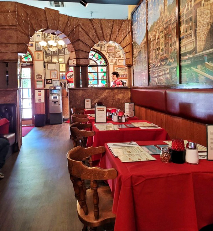 Red tablecloths and wooden chairs that have supported decades of first dates, family celebrations, and "I shouldn't have another bite but watch me" moments.