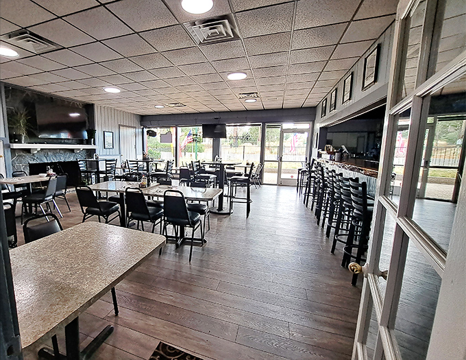 Morning light streams through windows in this dining area where countless "how was your night?" conversations have unfolded.