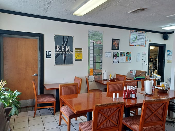 Simple wooden tables, R.E.M. memorabilia, and the promise of Southern cooking perfection. No white tablecloths required for this kind of luxury.