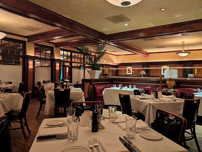 The dining room where business deals and marriage proposals share the same air. Notice how everyone looks slightly better in this lighting?