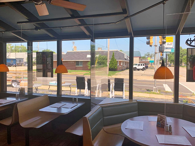 Sun streams through the windows of the dining area, creating the perfect backdrop for both solo coffee contemplation and animated family gatherings.