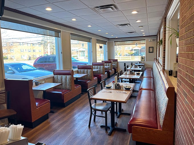 Morning light streams through windows illuminating booths where countless conversations, celebrations, and everyday moments have unfolded over pancakes and eggs.