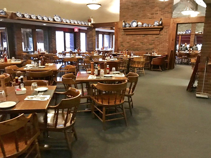 Tables waiting for memories to be made. In restaurants like this, empty chairs are just possibilities that haven't happened yet.