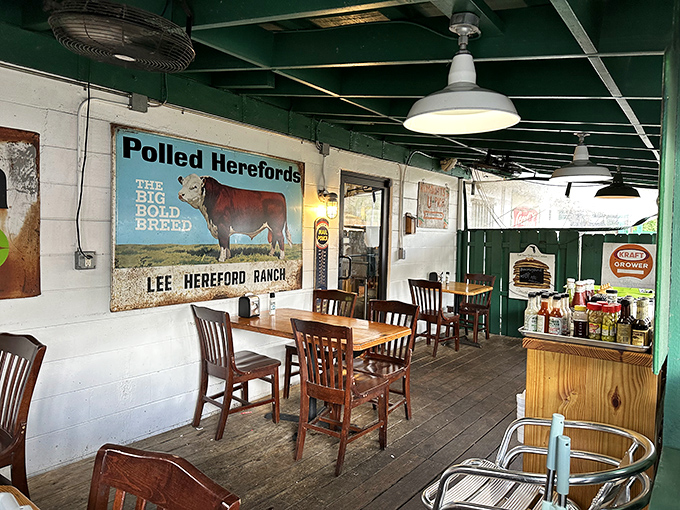 Dining beneath vintage cattle signs and industrial fans &ndash; where Florida's agricultural heritage gets the respect it deserves between bites of breakfast.