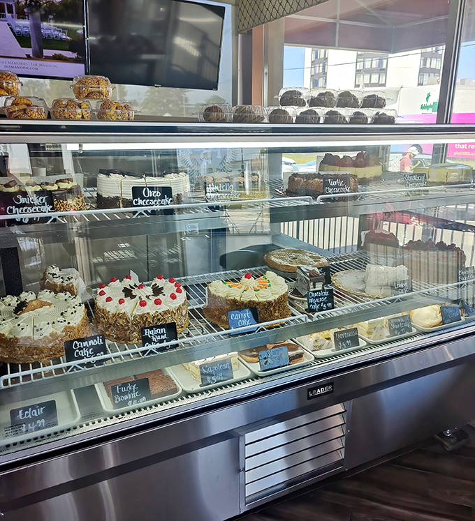 The dessert case at Penrose &ndash; where willpower goes to die and "I'll just have a bite" becomes the lie you tell yourself.