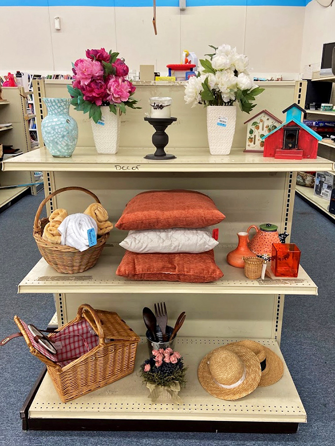 Seasonal displays rotate regularly, featuring everything from artificial flowers to holiday decorations that let you refresh your home's look without refreshing your debt.