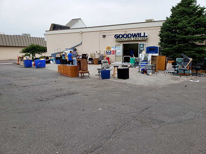 Where the magic begins! The donation center transforms yesterday's "I'm over it" into tomorrow's "I can't believe I found this!" Recycling at its finest.