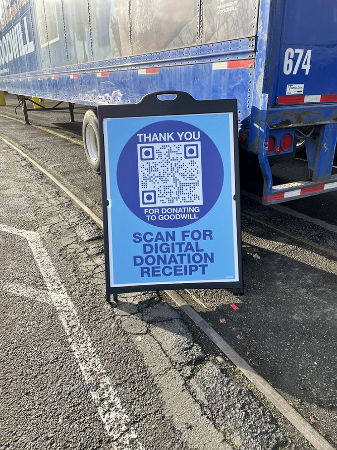 Modern thrifting meets digital convenience. Scan the QR code and feel virtuous about your donation while making room for more&hellip; donations.