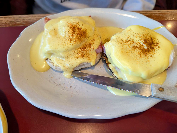 Eggs Benedict that would make the Pope himself convert to the Church of Hollandaise &ndash; perfectly poached and gloriously sauced.
