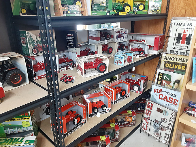 Farm toys that tell Ohio's agricultural story, where miniature John Deeres and tiny Farmalls recall simpler times and muddy boots.