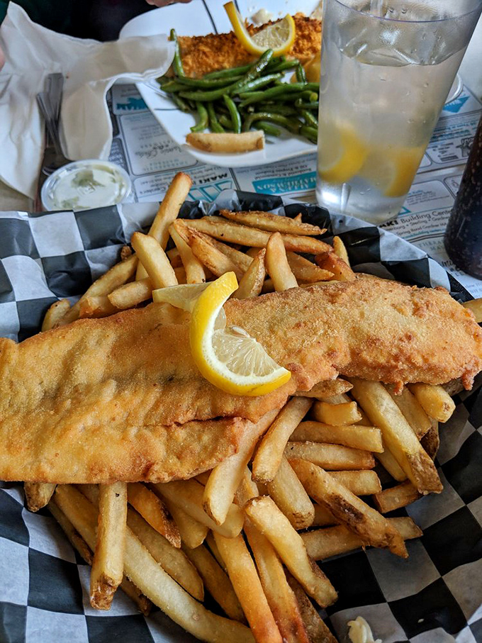 Fish and chips that would make New England fishermen proud &ndash; golden-battered haddock with fries crisp enough to hear across the diner.