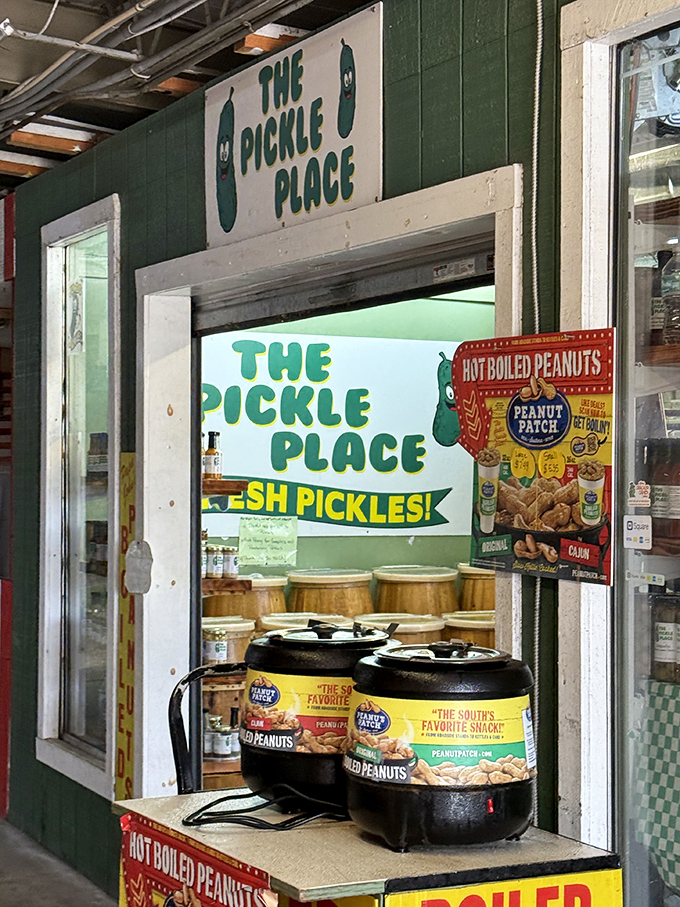 "The Pickle Place" isn't just a store&mdash;it's a shrine to brine. Those hot boiled peanuts are the South's answer to movie theater popcorn.