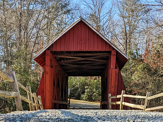 The view that greets visitors approaching Campbell's Covered Bridge &ndash; a portal to both the past and a perfect afternoon in nature.