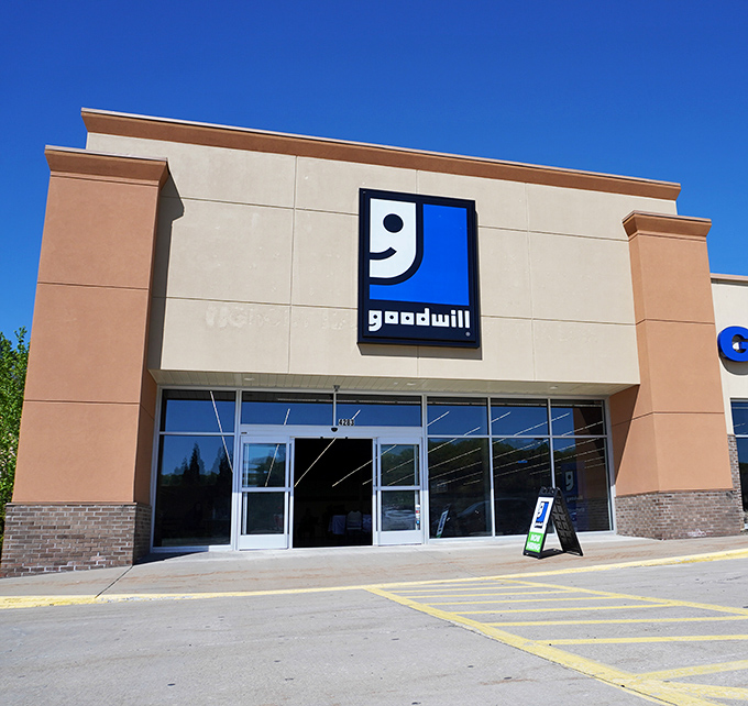 The modern storefront welcomes bargain hunters with the kind of curb appeal that makes driving past absolutely impossible.