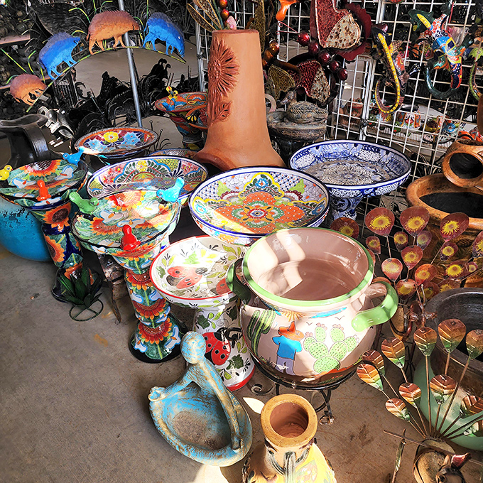Southwestern pottery creates a riot of color and pattern, each hand-painted piece bringing the spirit of Mexico and the American Southwest to your table.