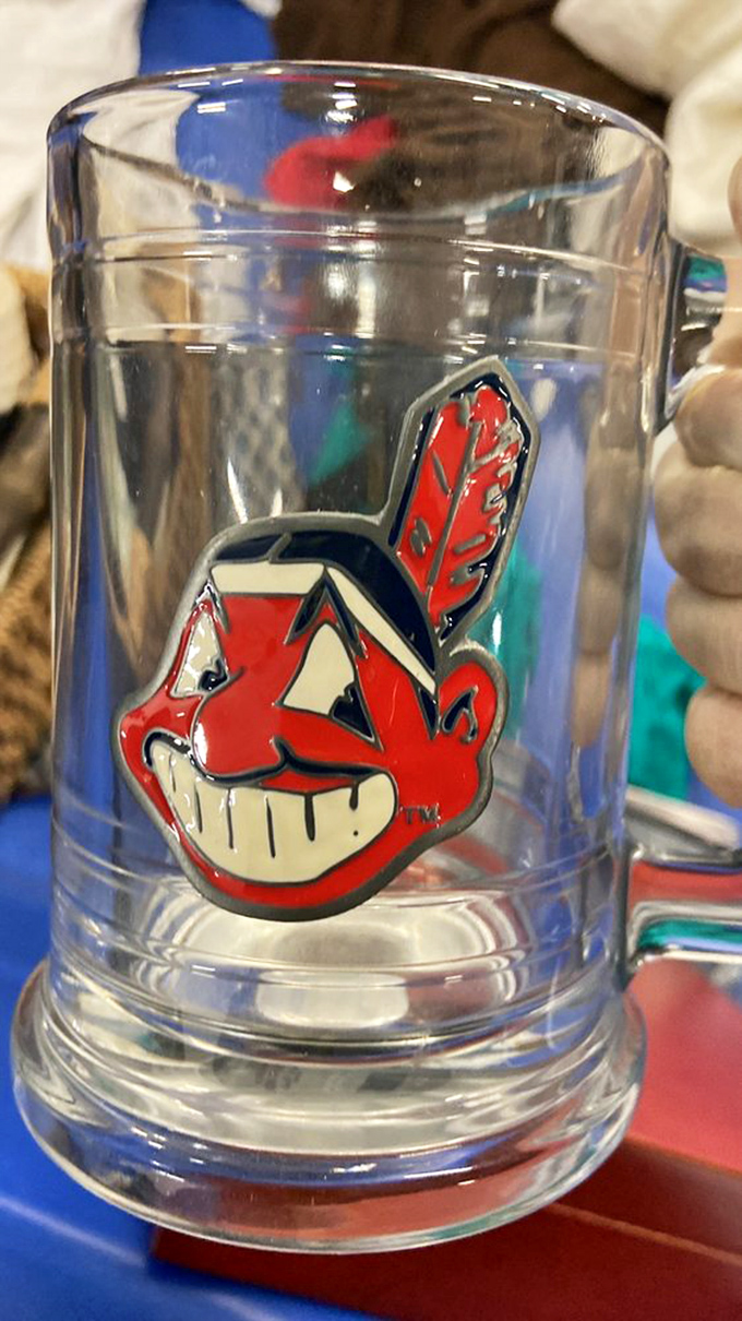 Sports memorabilia surfaces in unexpected places. This Cleveland Indians mug could be telling stories over coffee in your kitchen tomorrow morning.