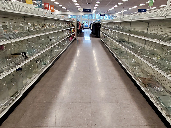 An aisle of glassware that would make your grandmother swoon &ndash; enough vessels to serve everything from lemonade to that fancy cocktail recipe you've been meaning to try.